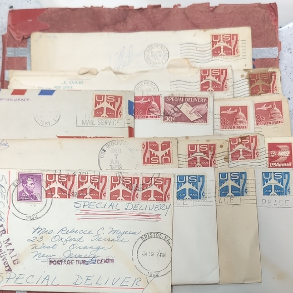 USPS | Accents | Vintage Air Mail Special Delivery Stamp And Envelopes ...